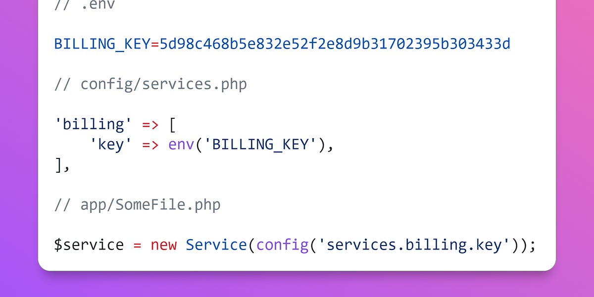 Security Tip: Store Sensitive Config in .env!